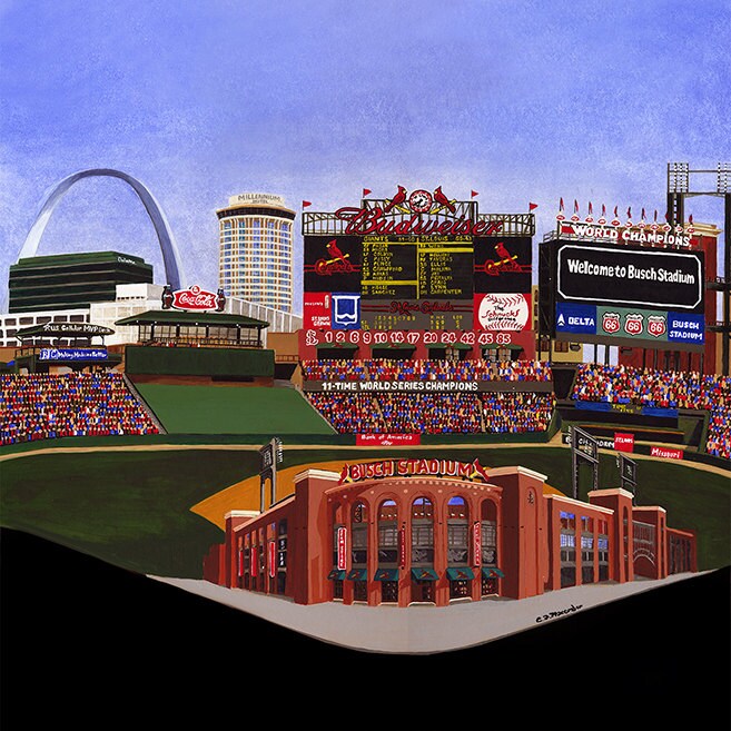 Ceramic Coaster, St. Louis Baseball, Busch Stadium, St. Louis, Ceramic ...