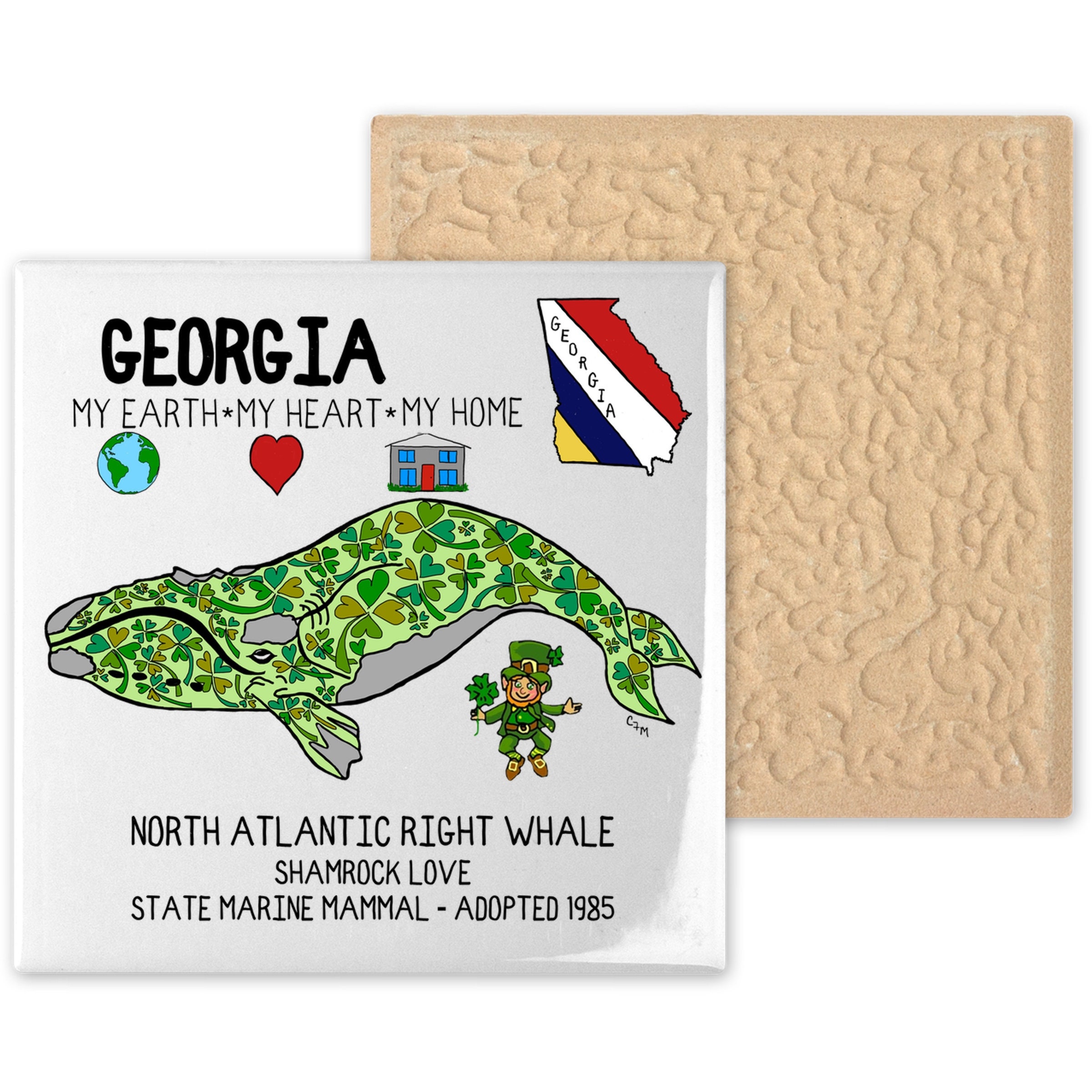 Ceramic Coaster Georgia State Symbols North Atlantic Right - Etsy