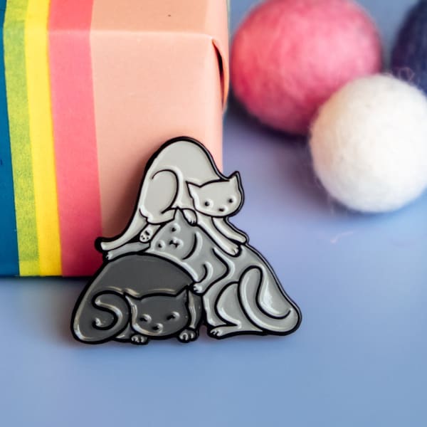 Enamel Cat Pin - Etsy