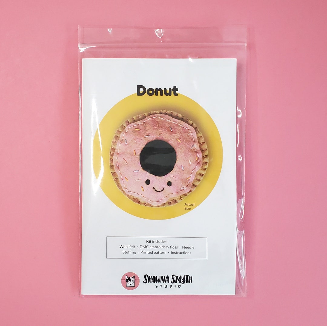 Donut DIY Felt Kit | Felt Toy DIY Kit | Craft Kit | Girls Night | Craft ...