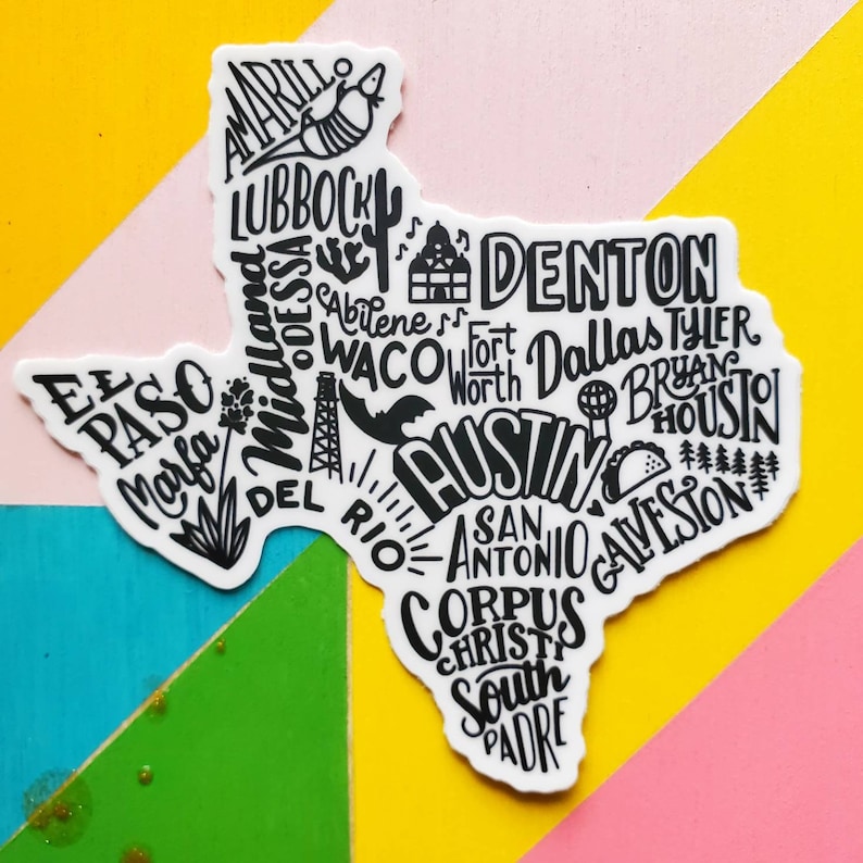 TX Texas Cities Vinyl Stickergift for Friend Gift for - Etsy