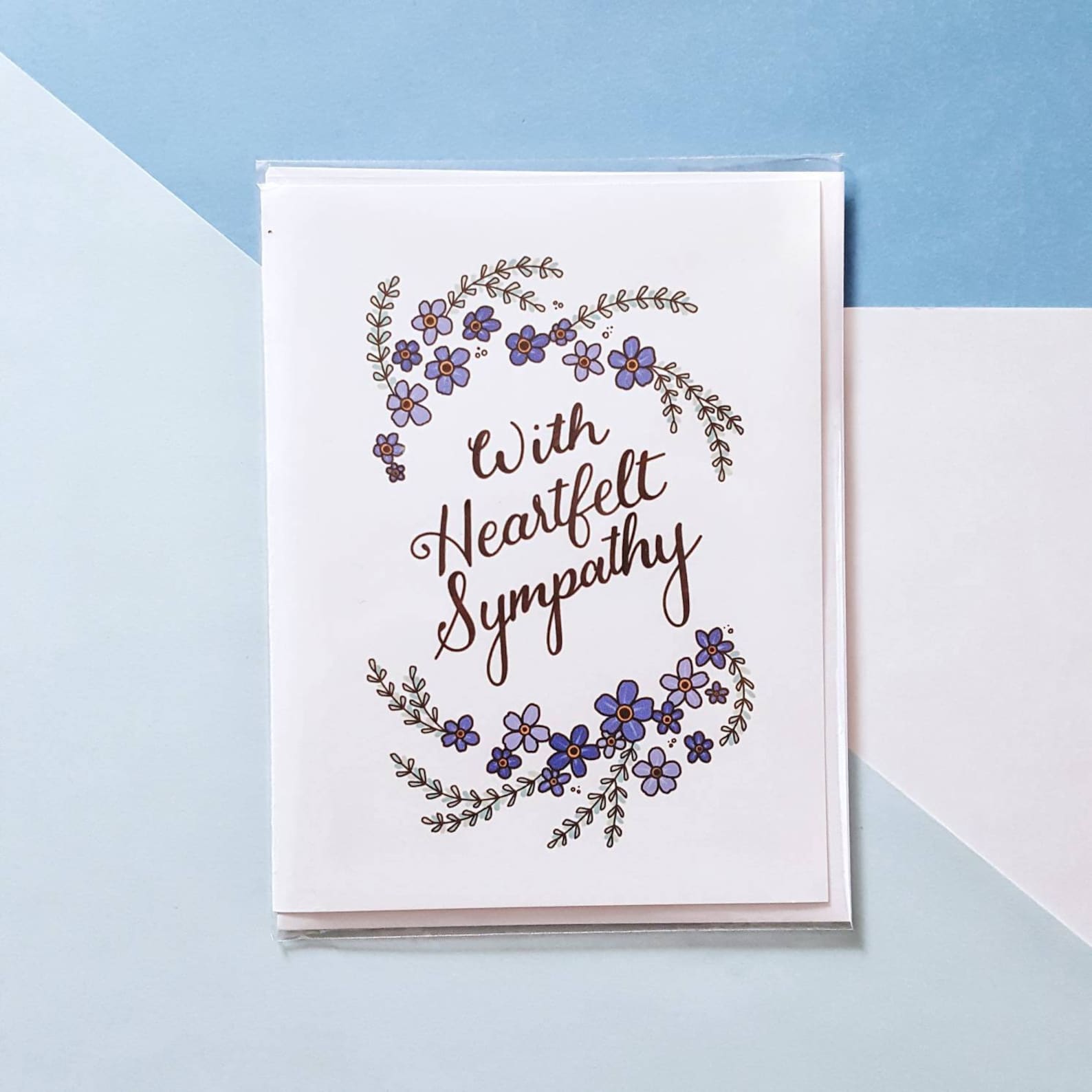 Sympathie avec sympathie Sincère Carte de vœux condoléances | Etsy France