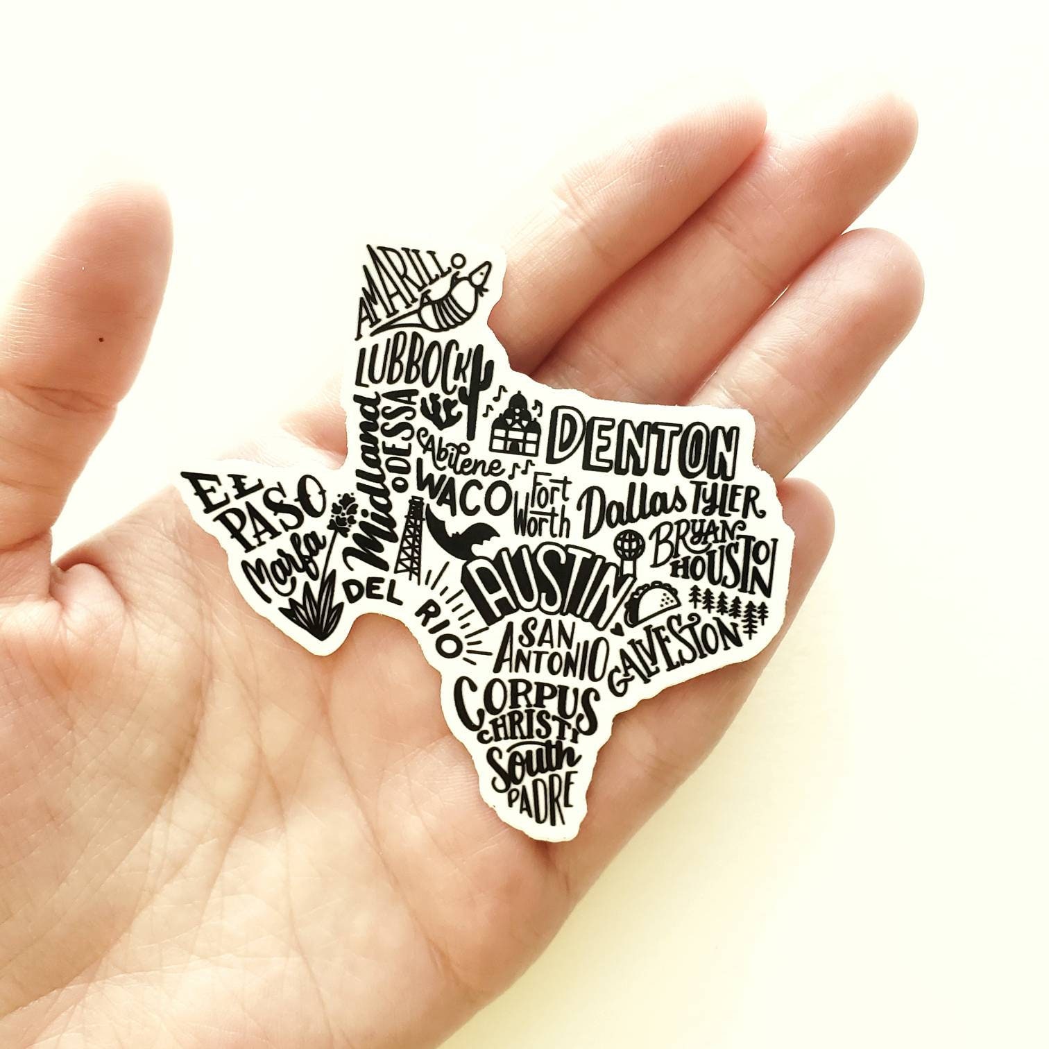 TX Texas Cities Vinyl Stickergift for Friend Gift for | Etsy