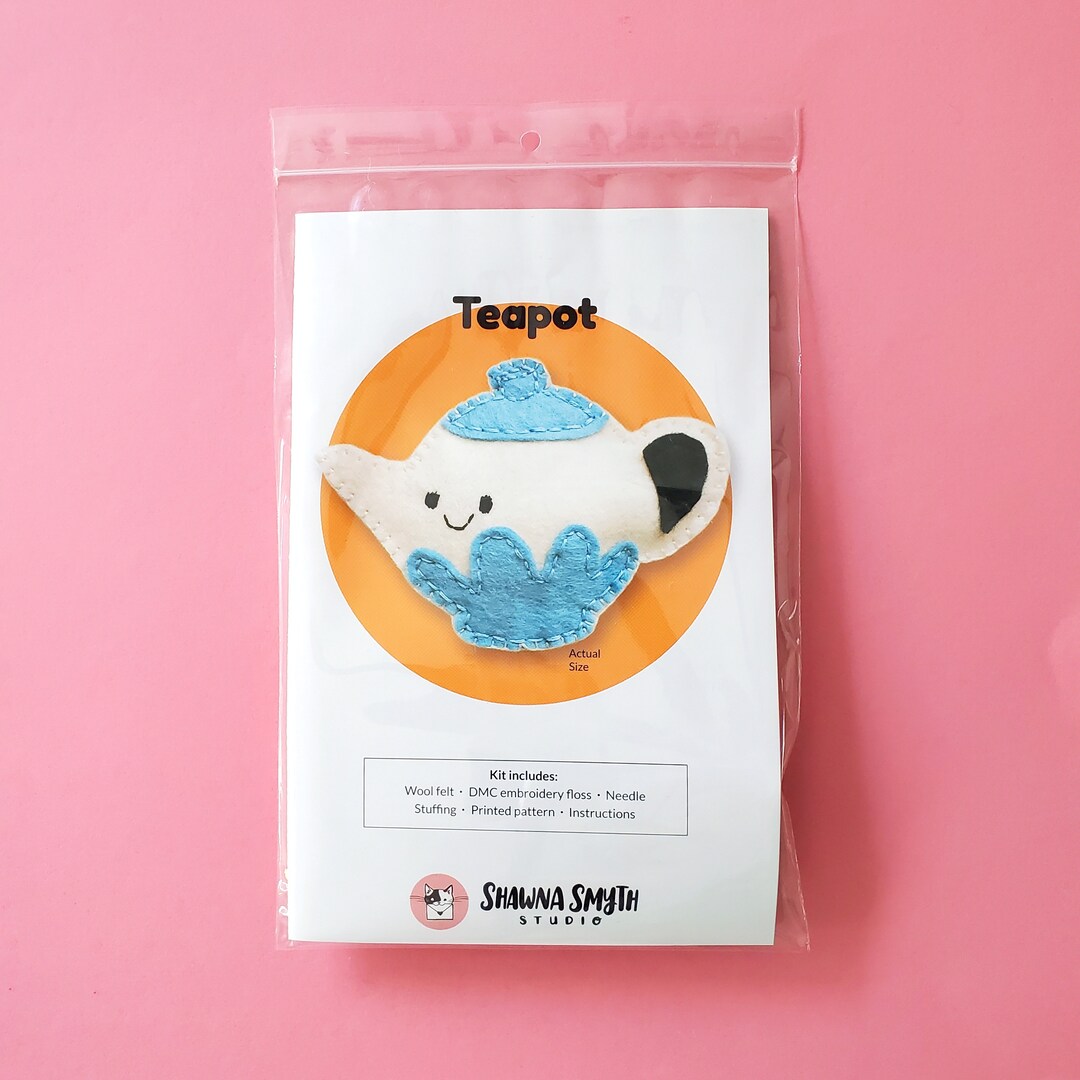 Teapot DIY Felt Kit | Felt Toy DIY Kit | Craft Kit | Girls Night ...