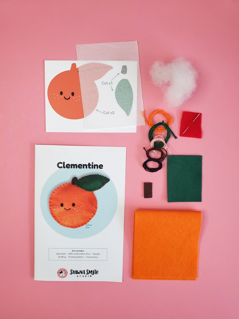 Clementine DIY Felt Kit | Felt Toy DIY Kit | Craft Kit | Girls Night ...