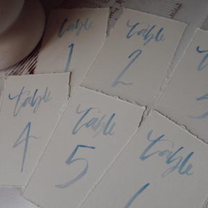 Hand-painted Watercolor Table Numbers: Deckled Edge Paper - Etsy