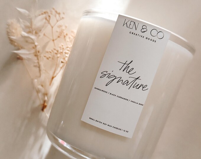 The Ken + Co Signature Candle, All Natural Soy Wax Candle, Santal and ...