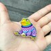 Cosy Frog in a Sweater Cottagecore Wildlife Reptiles Wooden Pin Gift ...
