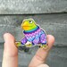 Cosy Frog in a Sweater Cottagecore Wildlife Reptiles Wooden Pin Gift ...