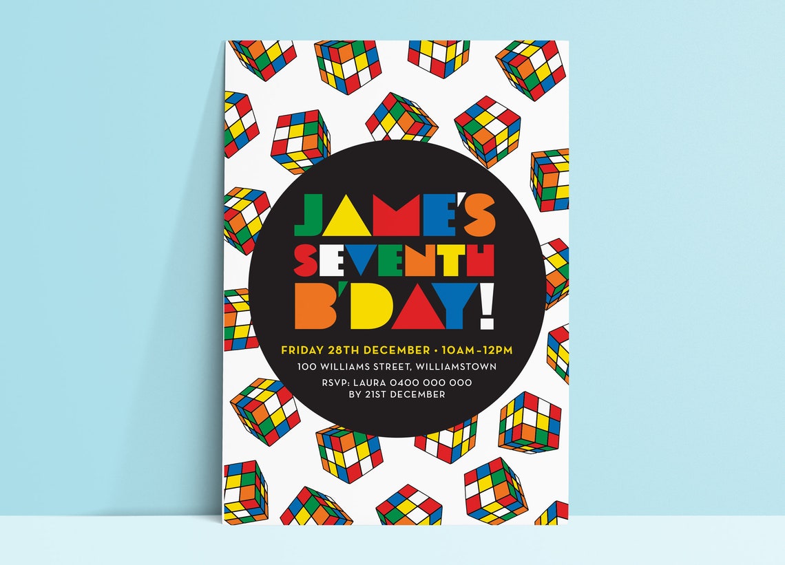 Rubik's Cube Game Puzzle 1980's Retro Theme Party | Etsy