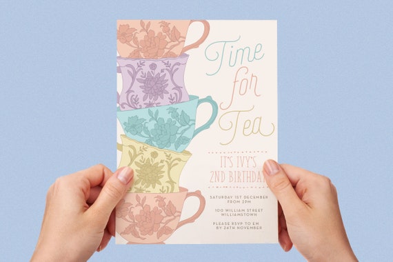High Tea Invite Tea Party Theme Party Printable Birthday | Etsy