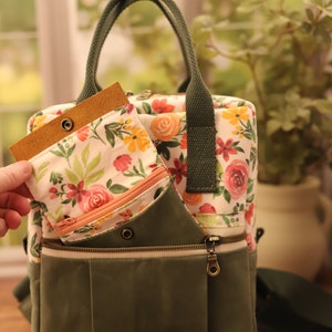 Spring Green Floral and Waxed Canvas Mini Backpack - Etsy