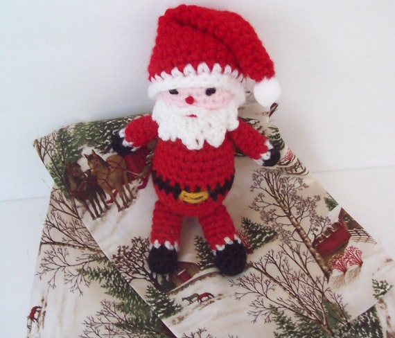 Hand Crochet Handmade Santa Photo Frame Toy Christmas Gift 8 tall Toys ...