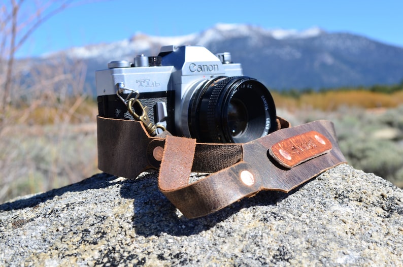 Personalized Oiled Leather Camera Strap - With Lobster Swivel Clasps ...