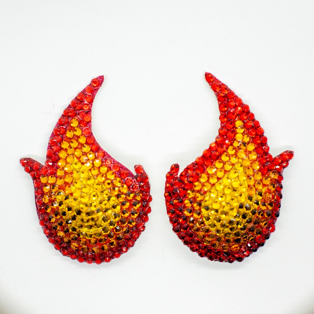 MADE-TO-ORDER - Red Flame Pasties (1.5”, 2”, 2.5”, 3”) - Etsy Canada