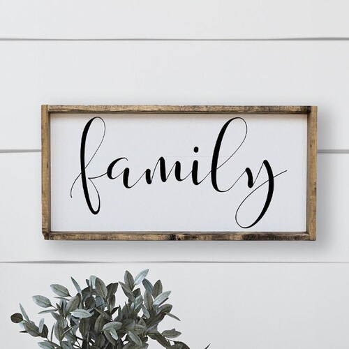 Family Script Word Wood Sign-wood Sign Art Gallery Wall - Etsy