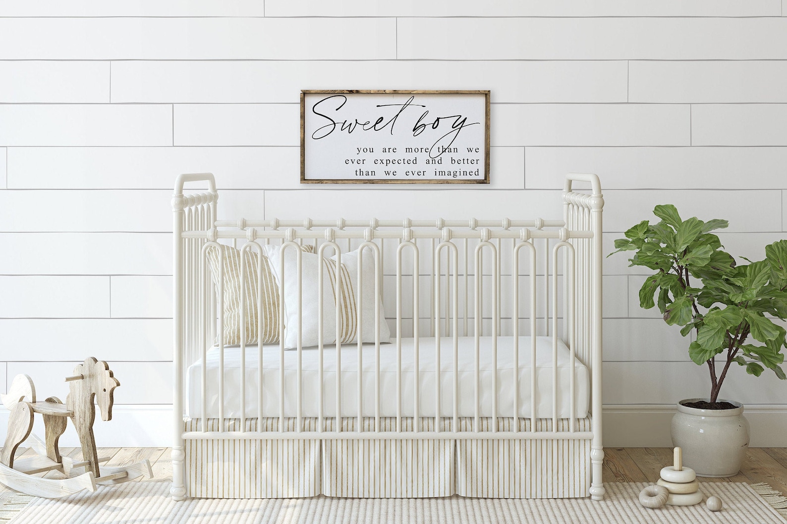 Sweet Boy Framed Wood Nursery Sign | Boys Room Decor | Gender Reveal ...