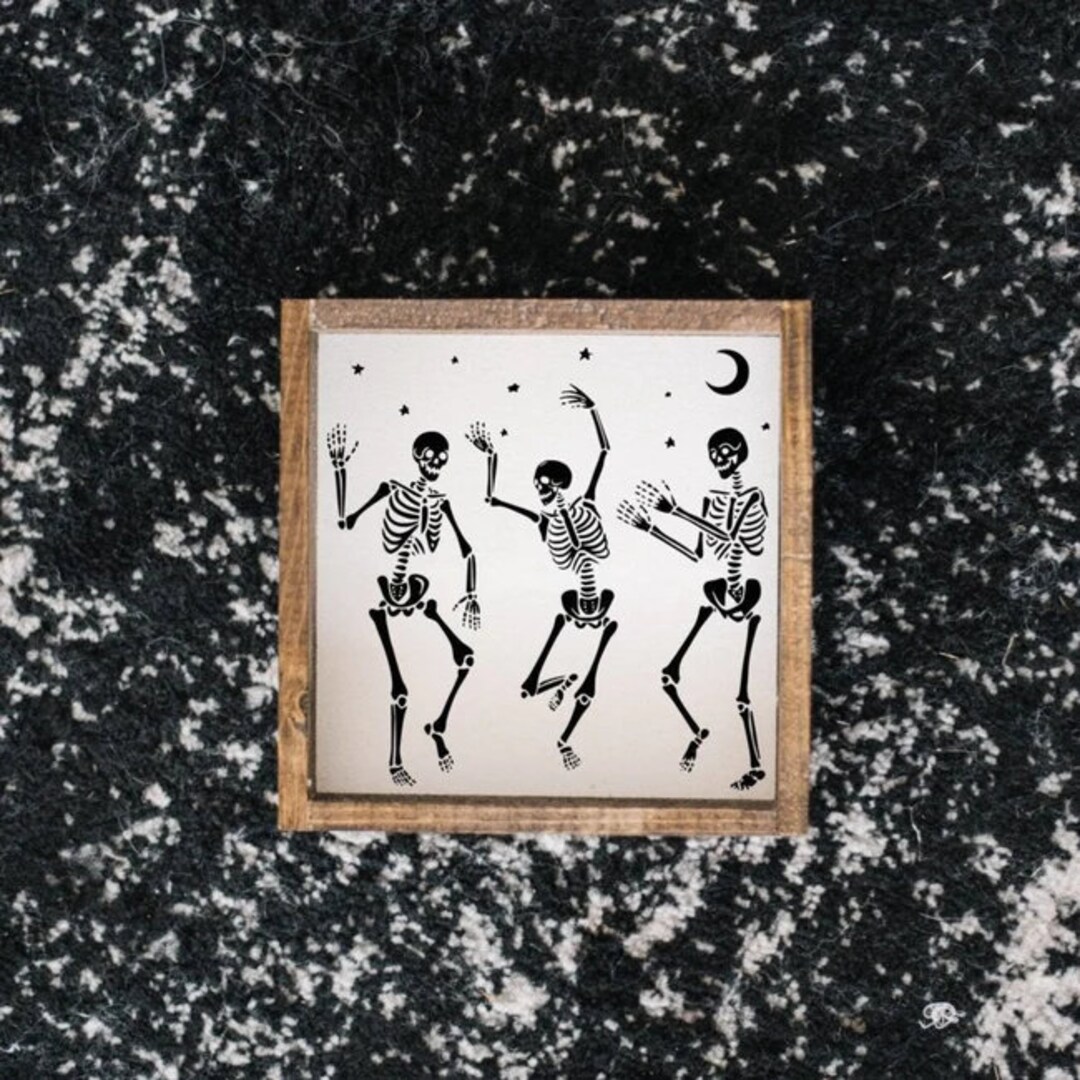 Dancing Skeletons Print | Skeleton Wood Sign | Skeleton Decor ...