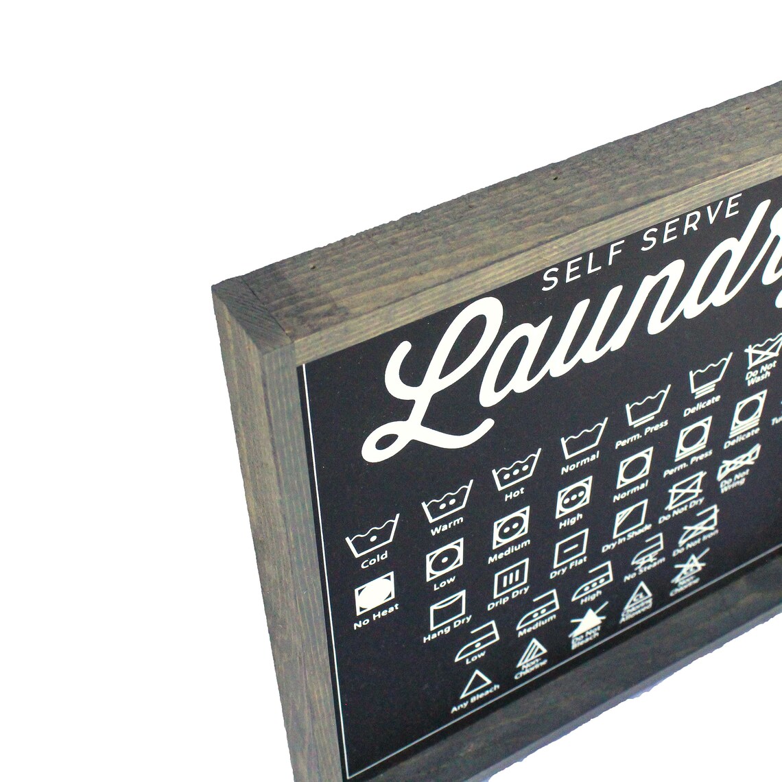 Self Serve Laundry Symbols Framed Wood Sign | Etsy
