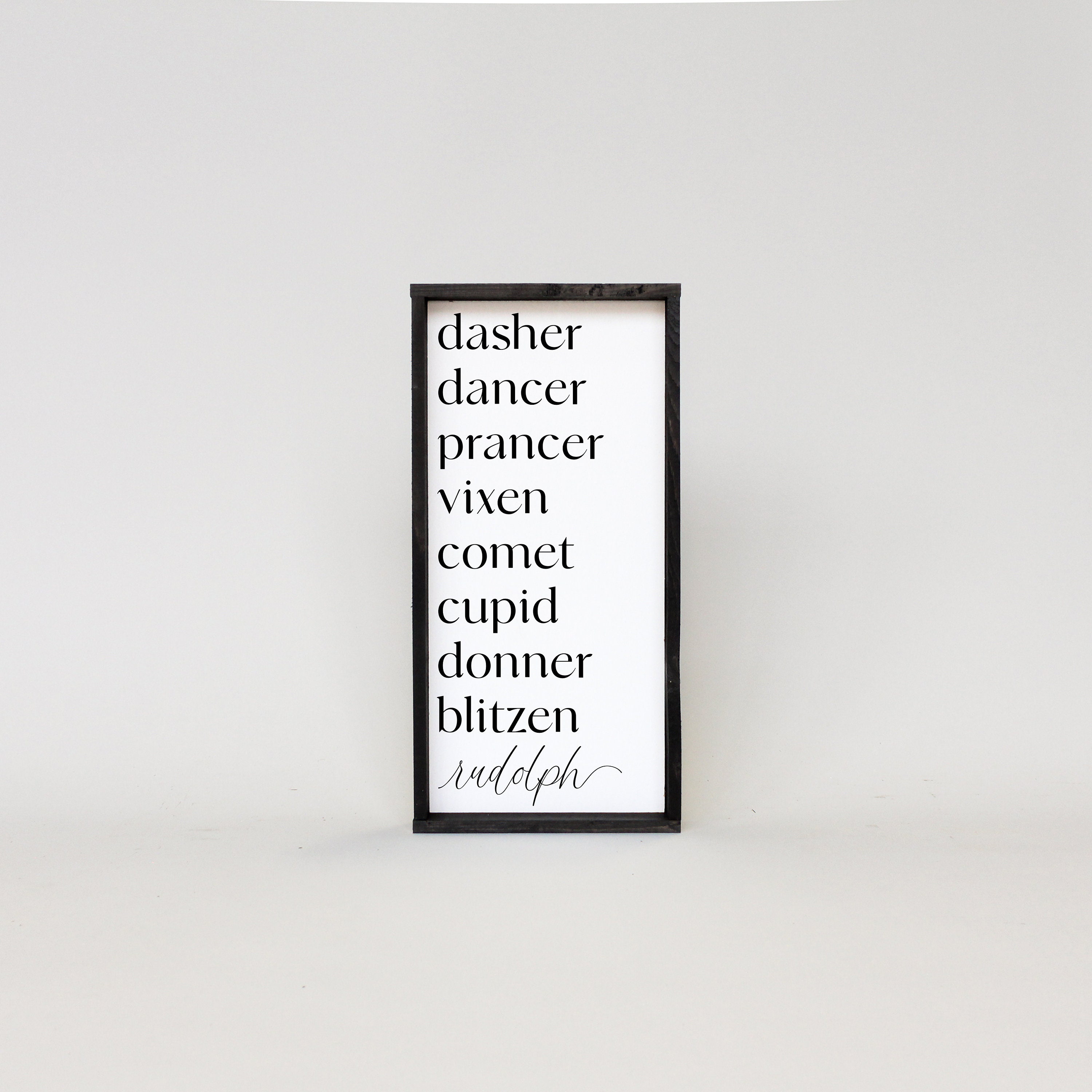 Reindeer Names Framed Wood Sign - Etsy Canada