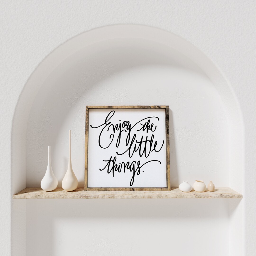 Enjoy the Little Things Framed Wood Sign | Farmhouse Decor - Etsy