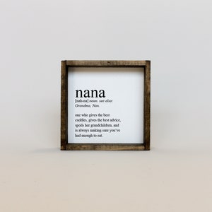 Nana Definition Framed Mini Wood Sign - Etsy