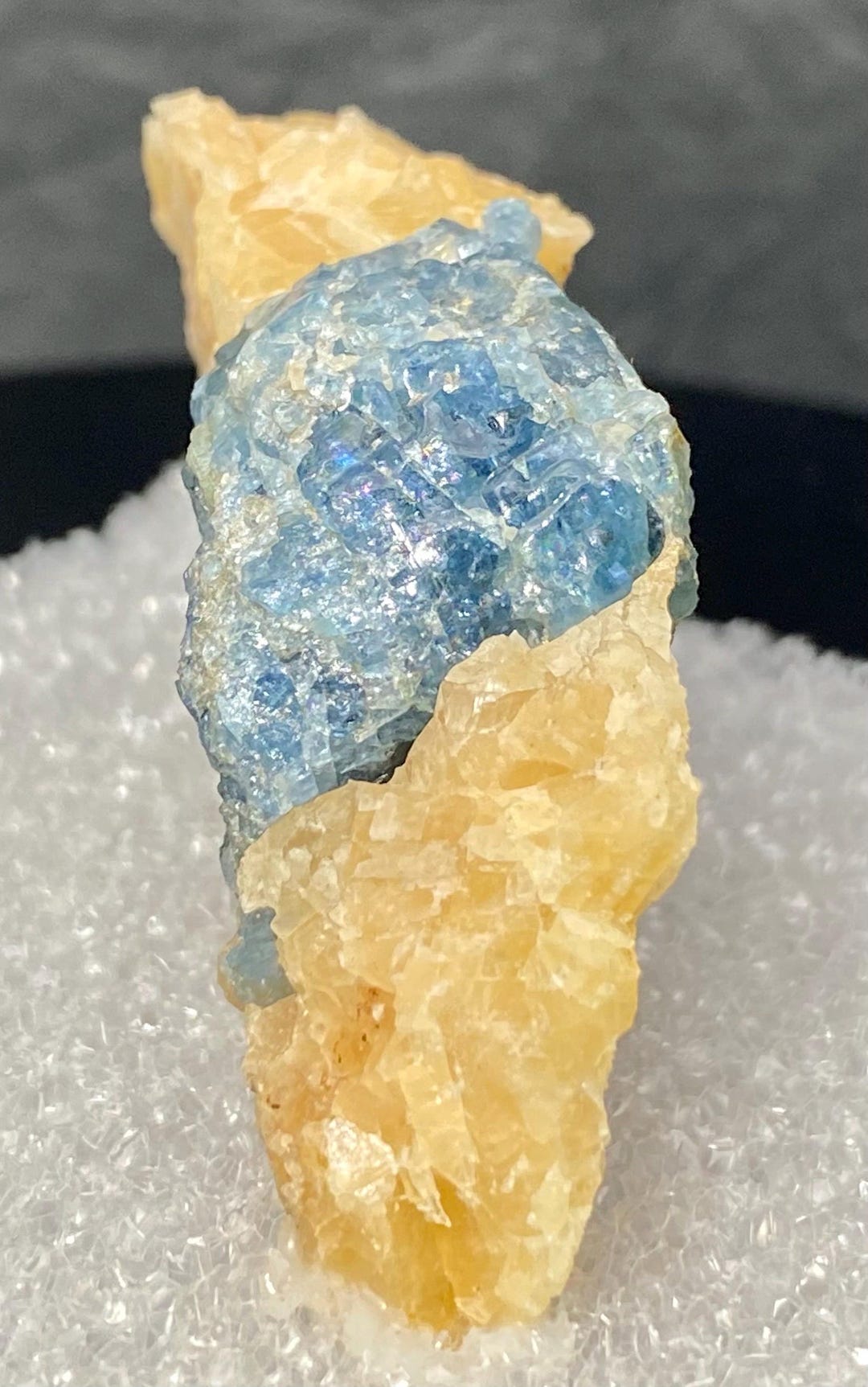 Blue Apatite in Orange Calcite Matrix Danford Lake, Alleyn-et-cawood ...