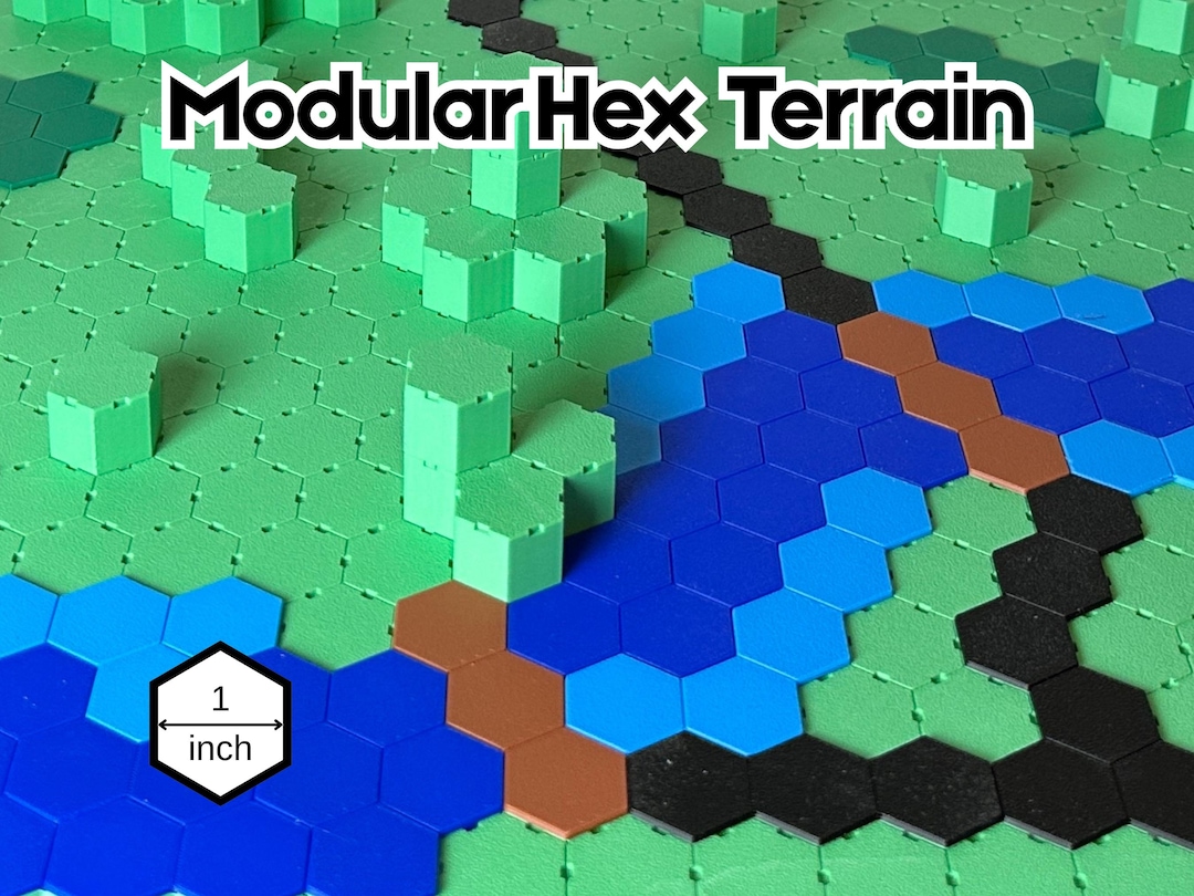1" Modular Hex Terrain - Color Tiles - Etsy