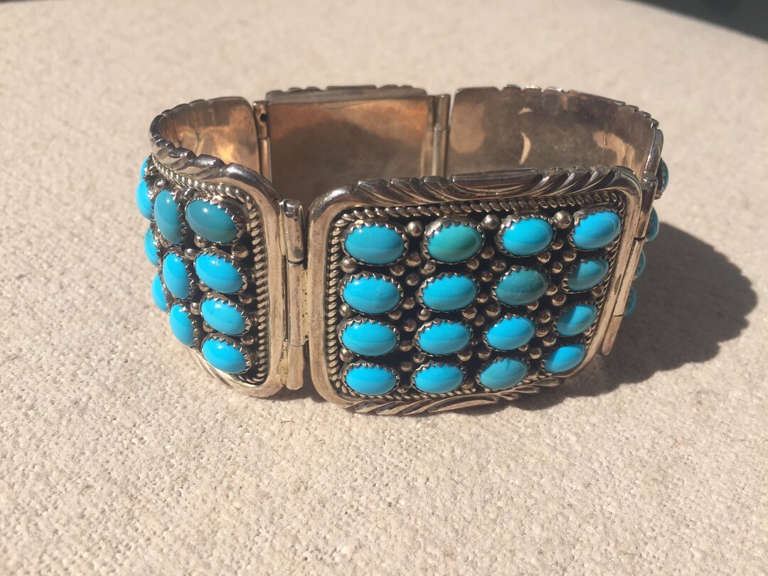 Navajo Native American Link Cuff Bracelet by Renowned J W Toadlena ...