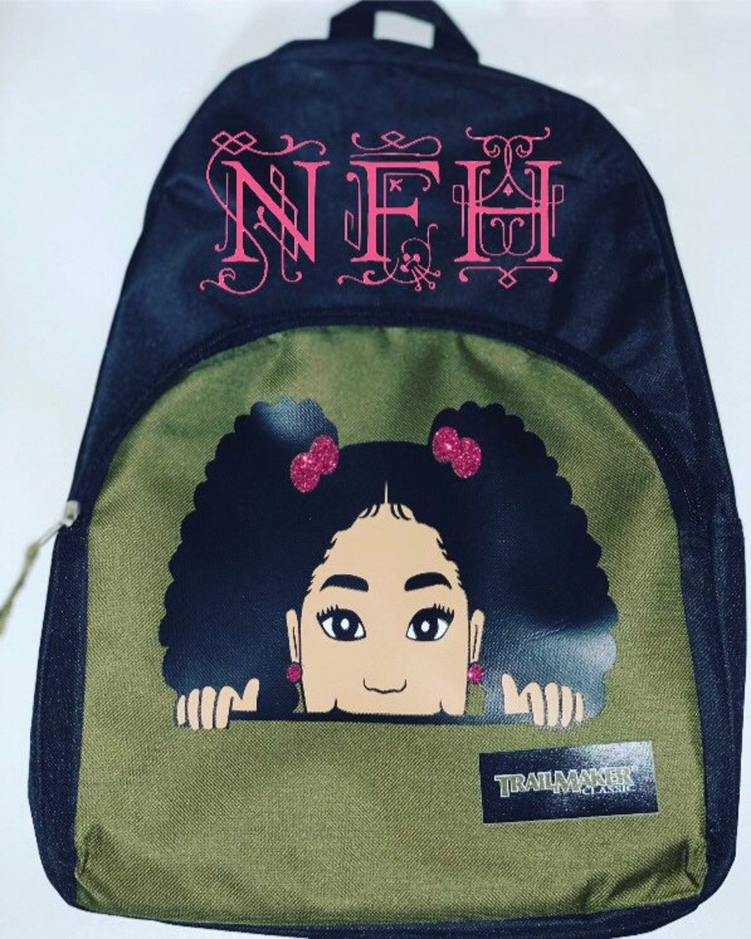 Girls Green Backpack: Peekaboo Design - Etsy