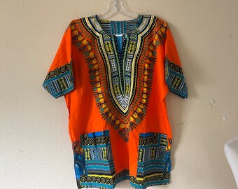 Green Ankara Dashiki Top for Women With Pockets | African Print Kaftan Blouse | Plus Size ...