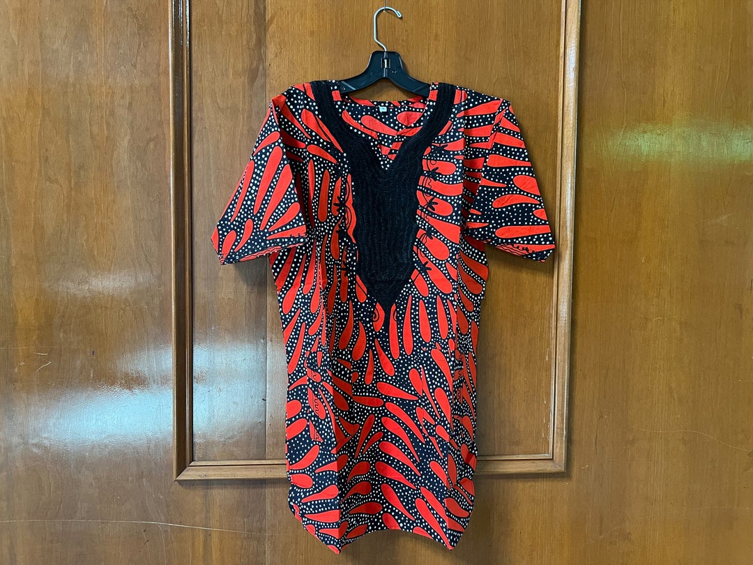 Embroidered African Clothing for Men/ Women Dashiki S-7X Red Orange - Etsy