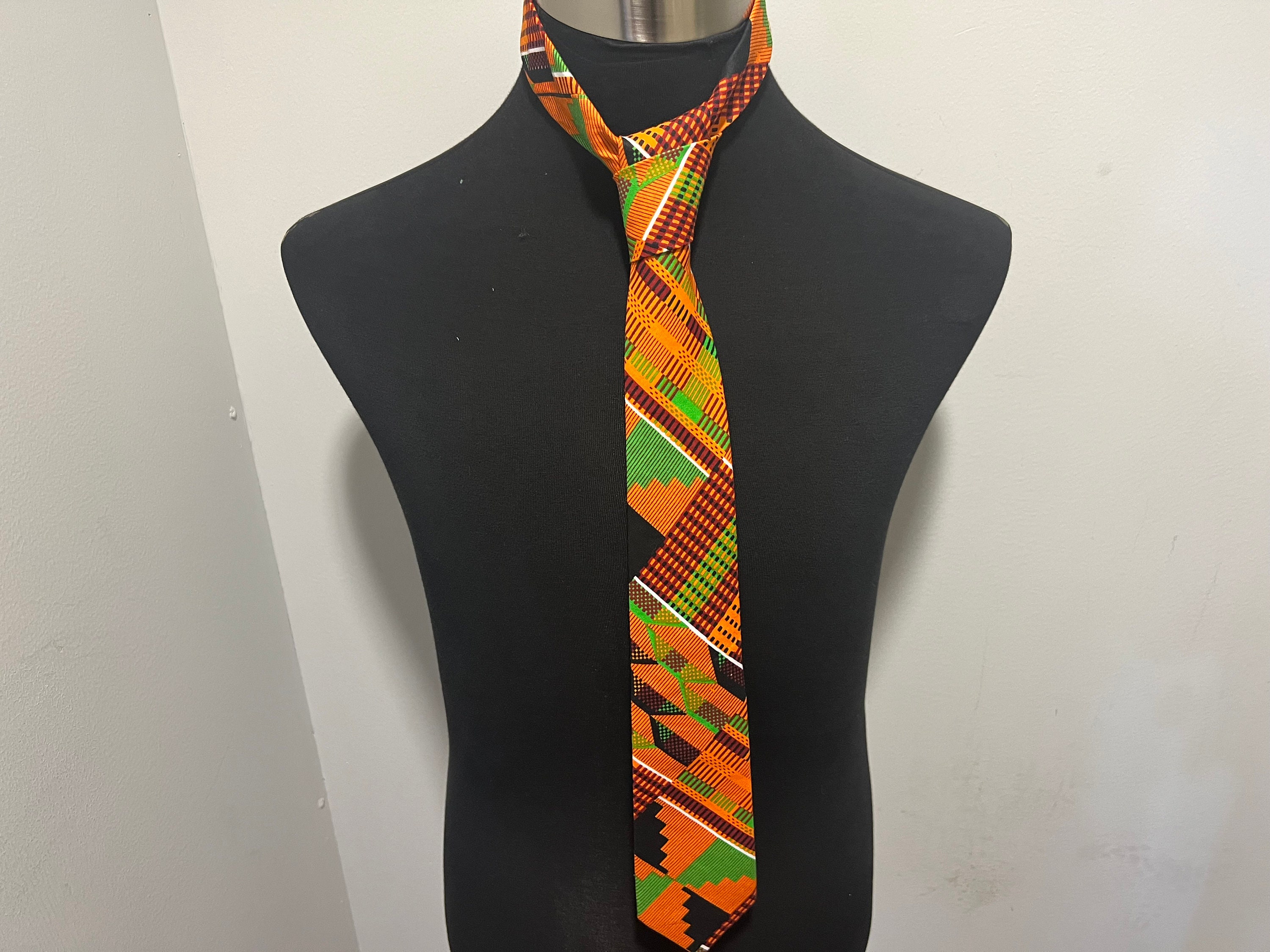 African Print Necktie With Pocket Square Kente - Etsy