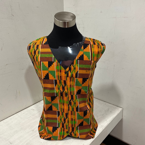 African Print Vest - Etsy
