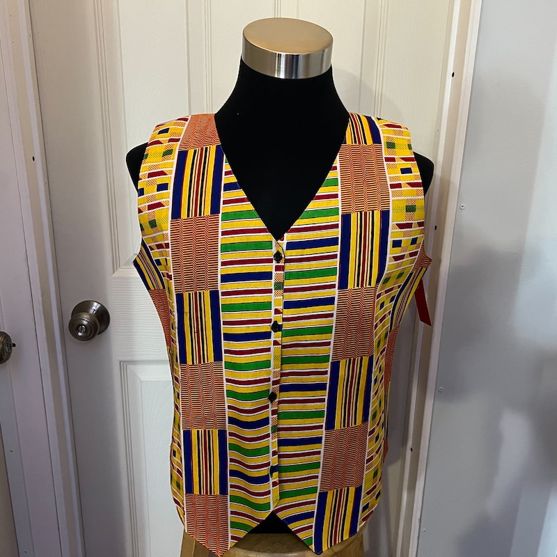 African Print Vest - Etsy