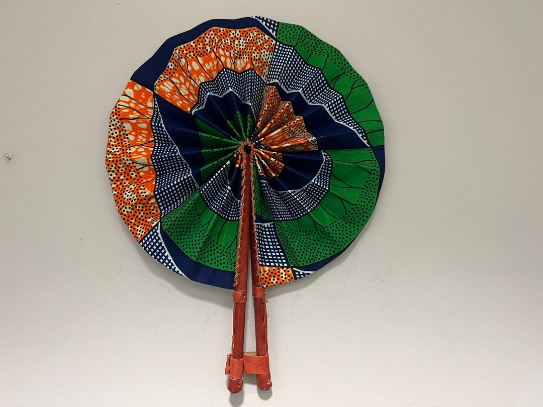 Hand-made African Print Hand Fan - Etsy