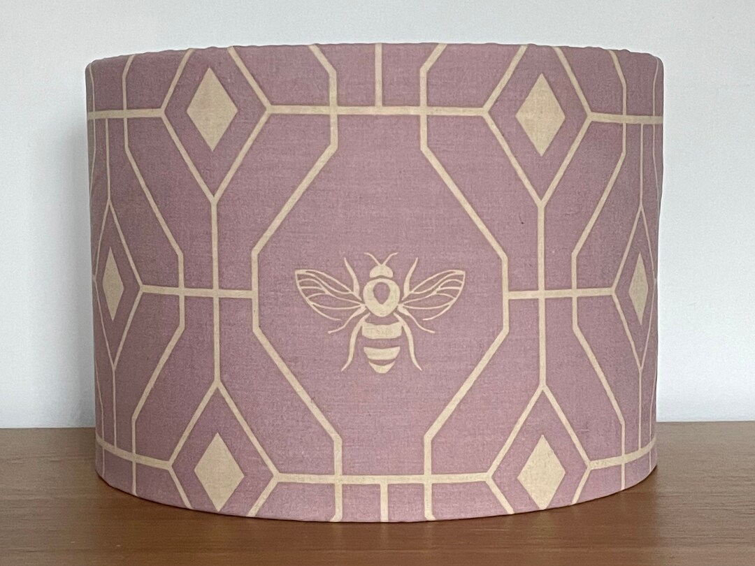 Art Deco Dusky Pink Lampshade Bees Geometric 40cm 30cm 25cm 20cm 15cm ...