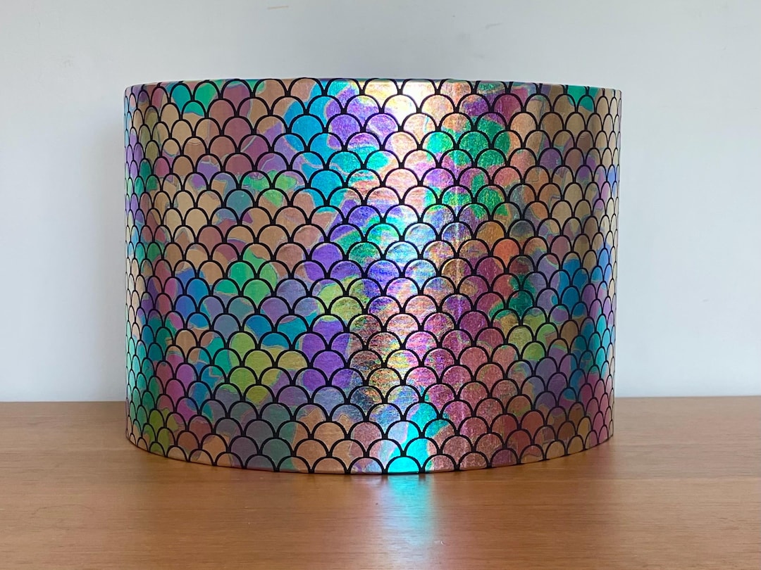 Mermaid Fish Scale Lampshade Iridescent Metallic Oil Spill - Etsy