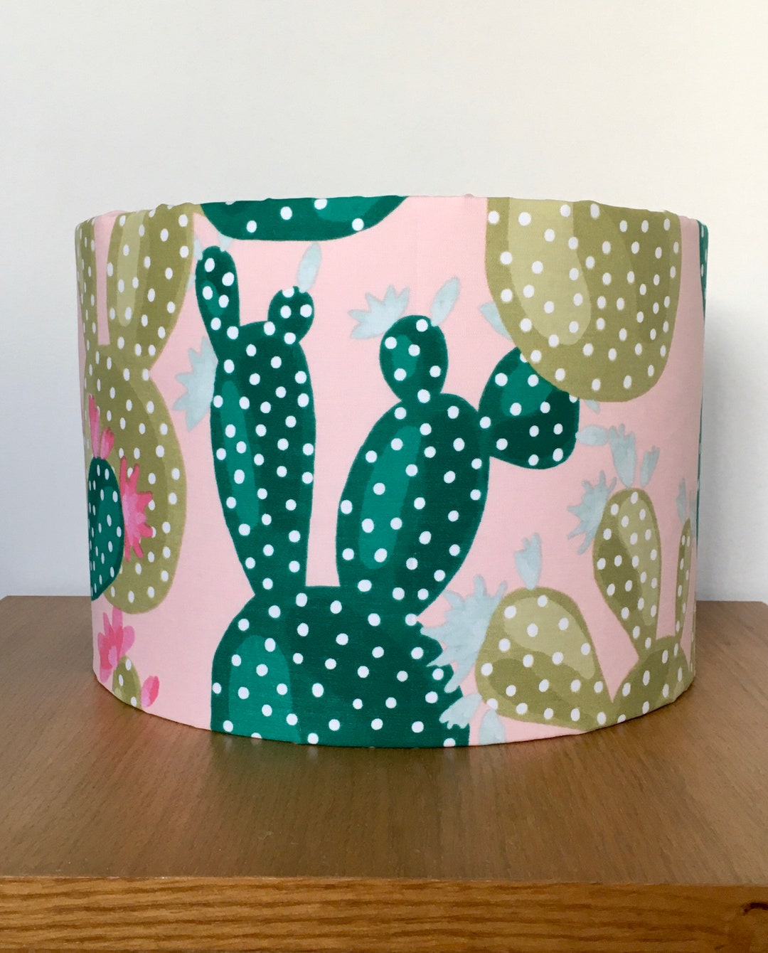 Cactus Lampshade Various Sizes Pink Flowers and Green Cacti Fabric ...
