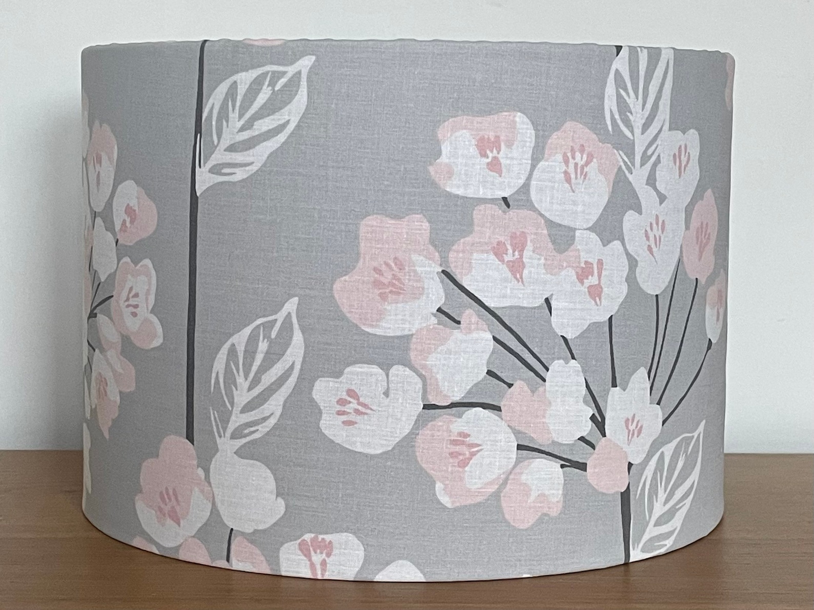 Grey, Dusky Pink and White Lampshade Floral Leafy 40cm 30cm 25cm 20cm ...