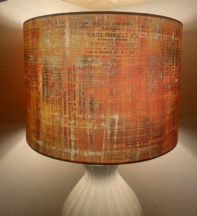 Orange Distressed Style Lampshade Rust Patina for Ceiling Pendants or ...