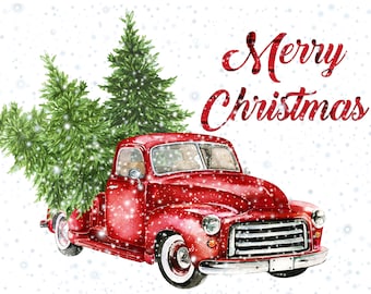 Red Christmas Truck Gnome Sublimation Transfer Ready to - Etsy