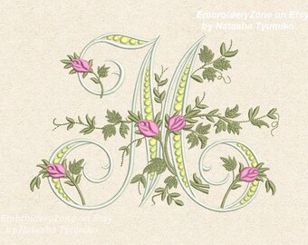 Letter M Embroidery | Etsy