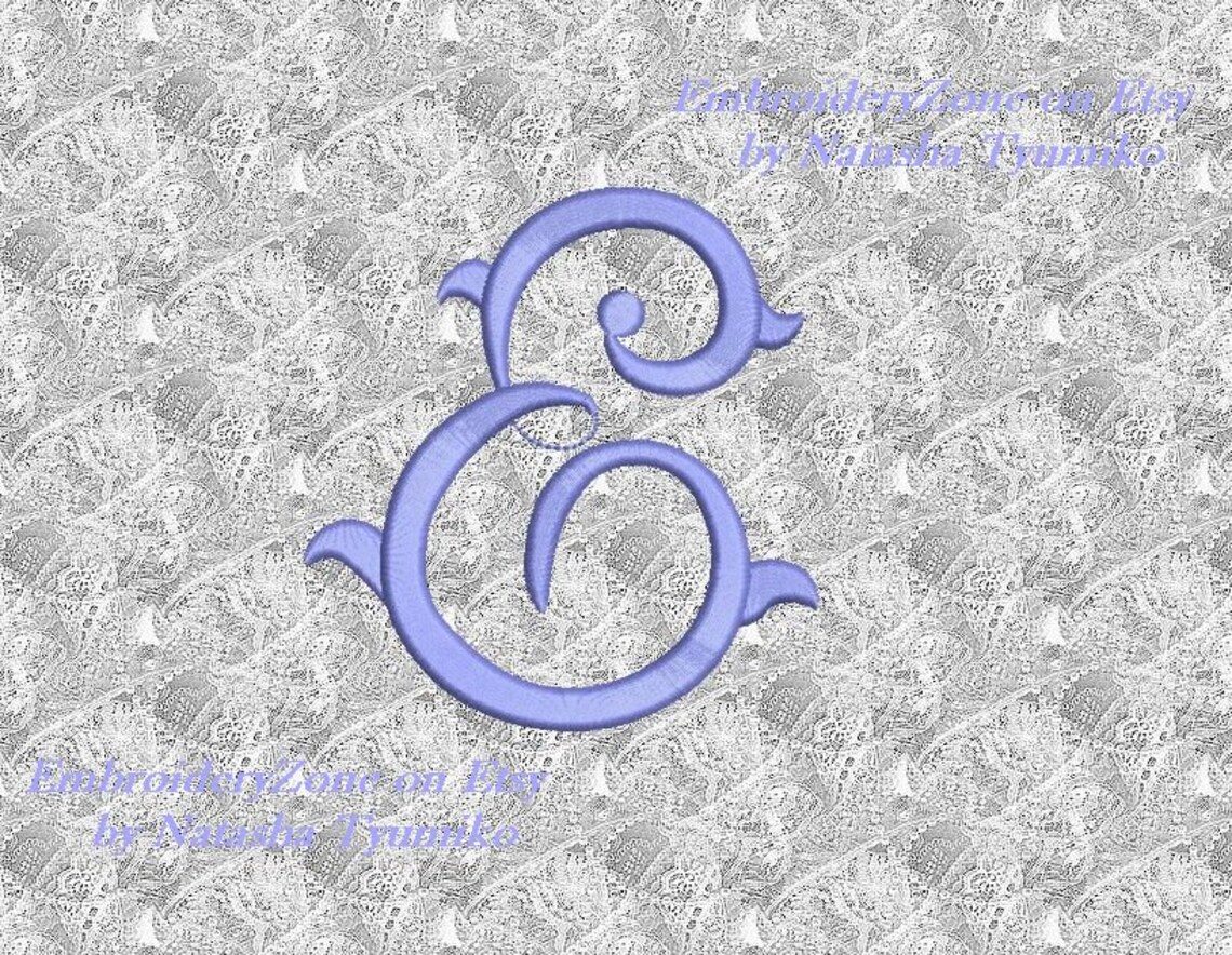 Vintage Monogram E Embroidery Design Initial Fancy Letter E | Etsy