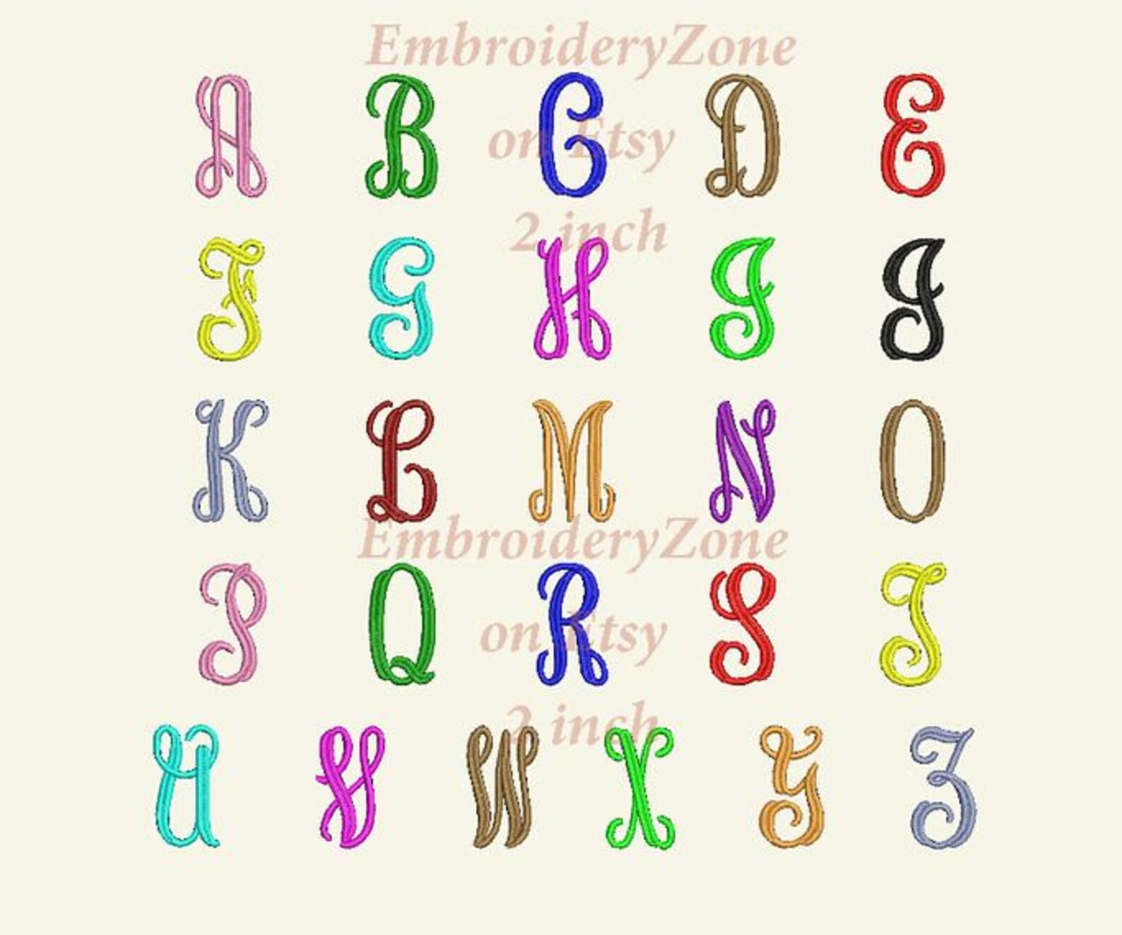 Curly font machine embroidery design fancy alphabet font | Etsy