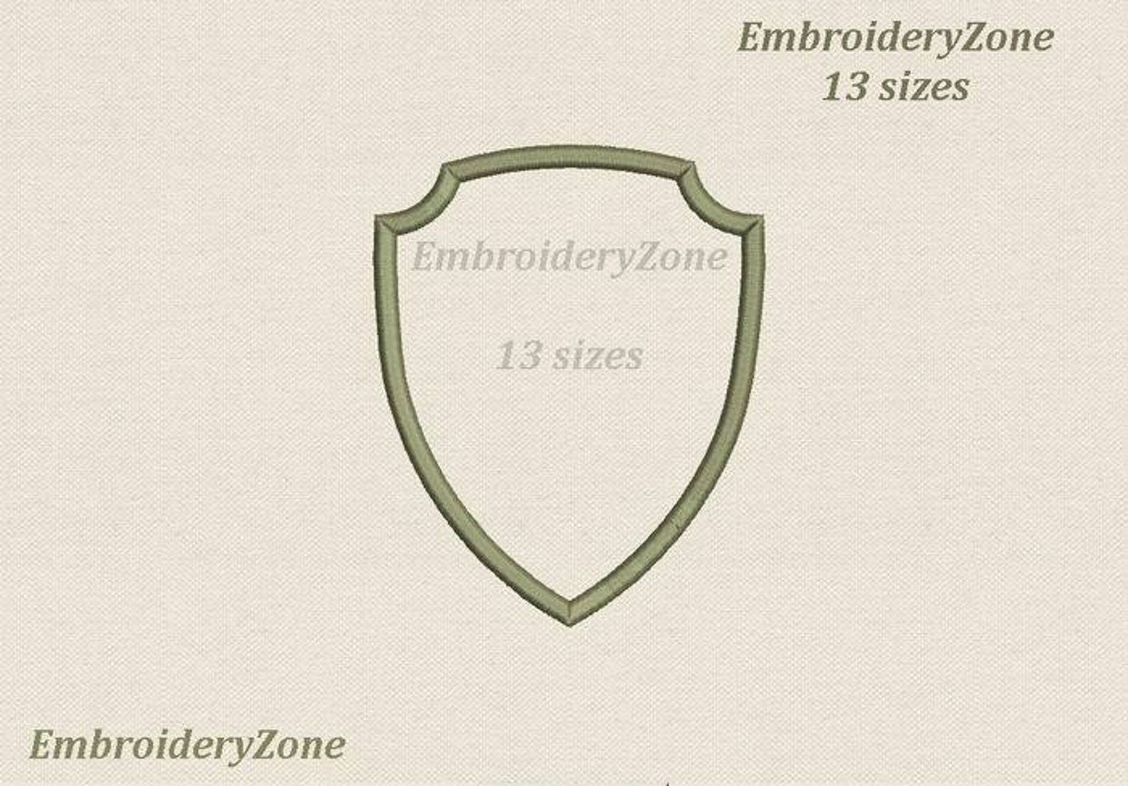 Shield Monogram Frame Applique Design Applique Embroidery | Etsy