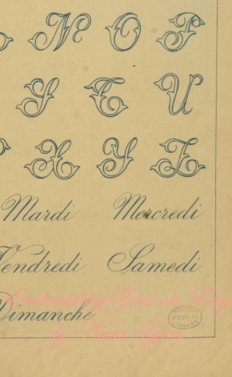 Vintage Monogram W Embroidery Design Initial Fancy Letter W | Etsy