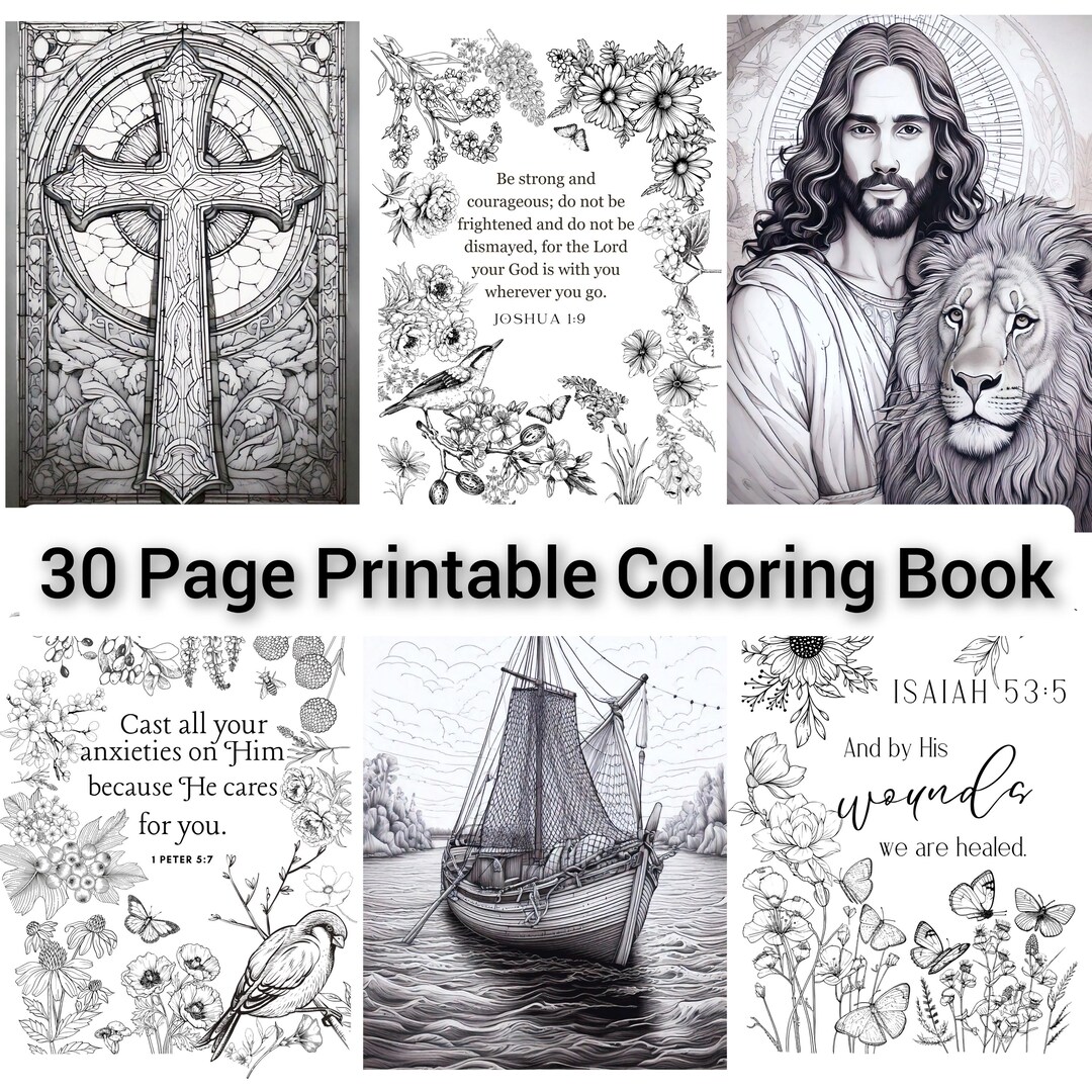 Printable Faith-based Coloring Book With Bible Verses Christian ...