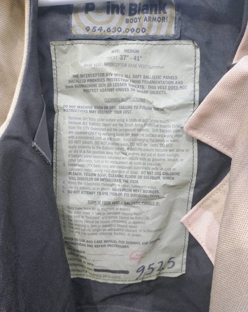 Point Blank Body Armor interceptor Base Vest Carrier Groin Protection ...