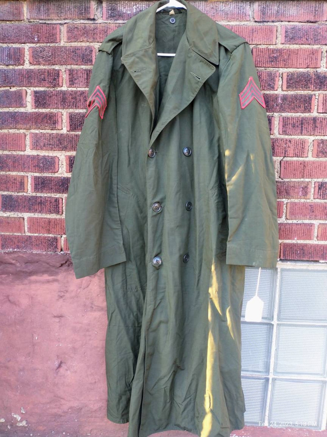 1950s Military Surplus Trench Coat, Overcoat, Raincoat M-1950 Size 32L ...